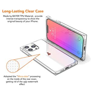 ANHONG Clear Square Case Compatible with iPhone 13 Pro Max 6.7 inch 2021, HD Clear Cover Enhanced Corners TPU Cushion, Shock-Absorption Soft TPU Case