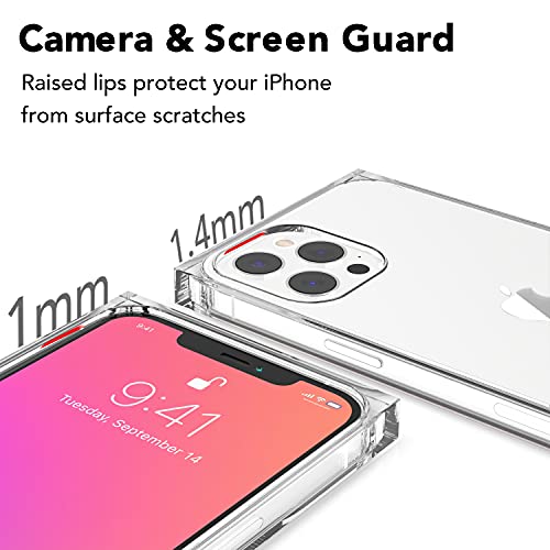 ANHONG Clear Square Case Compatible with iPhone 13 Pro Max 6.7 inch 2021, HD Clear Cover Enhanced Corners TPU Cushion, Shock-Absorption Soft TPU Case