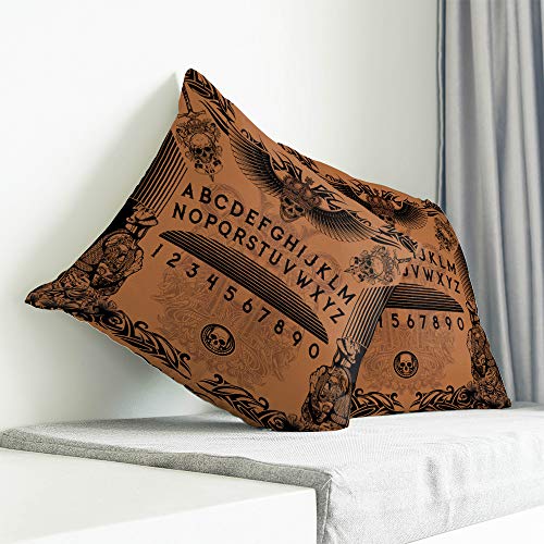 Teamery Bedding Throw Pillow Cover 26"x26", Modern Sofa Throw Pillow Case Cushion Cover, Halloween Witch Divination Board Cotton Linen Pillowcase/Cushion Case for Bedroom Living Room Couch Home Decor