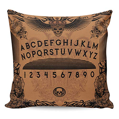 Teamery Bedding Throw Pillow Cover 26"x26", Modern Sofa Throw Pillow Case Cushion Cover, Halloween Witch Divination Board Cotton Linen Pillowcase/Cushion Case for Bedroom Living Room Couch Home Decor