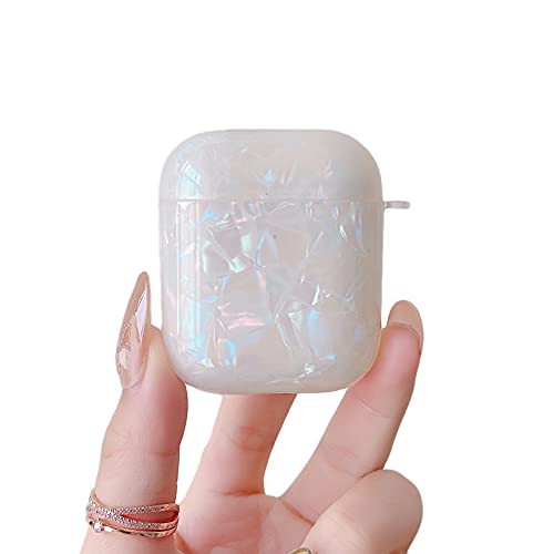 Cocomii Pearl AirPods Case - Pearl Glitter - Slim - Lightweight - Glossy - Keychain Ring Shiny Sparkle Sequin Bling - Luxury Aesthetic Headphone Case Cover Compatible with Apple AirPods (Iridescent)