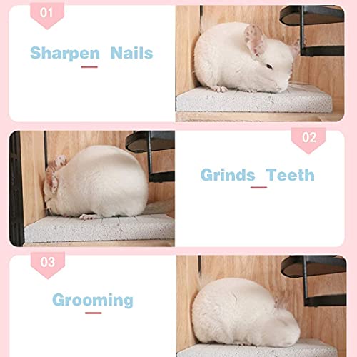 kathson Bunny Grinding Claw Pad Rabbit Scratch Foot Pad Small Animals Lava Grinding Teeth Stone Hamster Chew Treats Toys for Guinea Pig Rat Gerbil Chinchilla Hedgehog