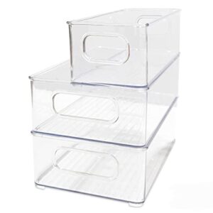 ja7 solutions refrigerator organizer bins-set of 3 fridge organizer-plastic storage bin-stackable storage bins - for kitchen organization, and pantry organization