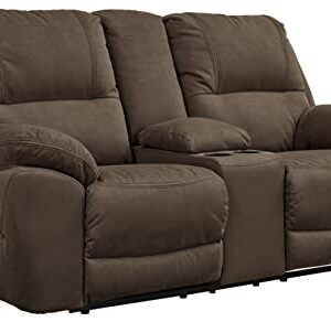 Signature Design by Ashley Next-Gen Gaucho DBL REC PWR Loveseat w/Console, 80"W x 41"D x 43"H, Dark Brown