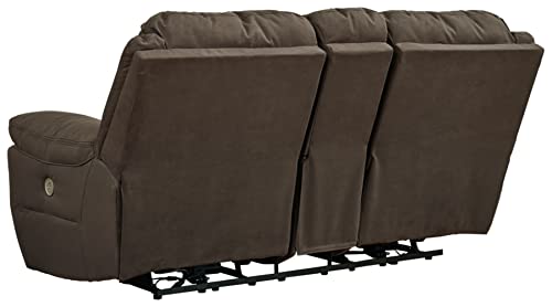 Signature Design by Ashley Next-Gen Gaucho DBL REC PWR Loveseat w/Console, 80"W x 41"D x 43"H, Dark Brown