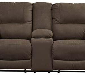 Signature Design by Ashley Next-Gen Gaucho DBL REC PWR Loveseat w/Console, 80"W x 41"D x 43"H, Dark Brown