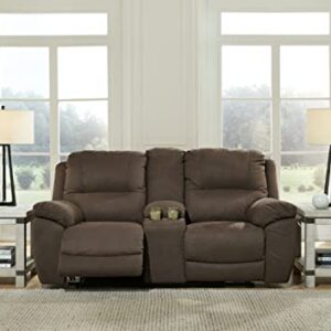 Signature Design by Ashley Next-Gen Gaucho DBL REC PWR Loveseat w/Console, 80"W x 41"D x 43"H, Dark Brown