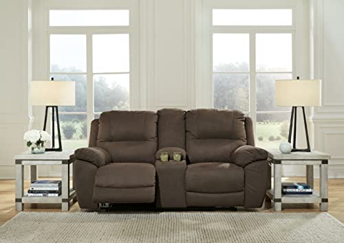 Signature Design by Ashley Next-Gen Gaucho DBL REC PWR Loveseat w/Console, 80"W x 41"D x 43"H, Dark Brown