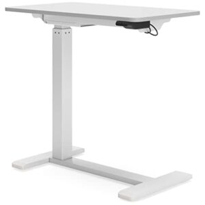 Signature Design by Ashley Lynxtyn Adjustable Height Side Desk, 28"W x 16"D x 26/41"H, Black