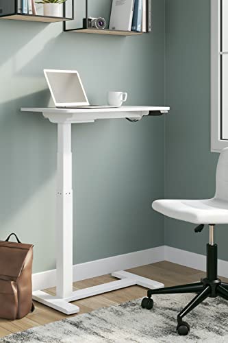 Signature Design by Ashley Lynxtyn Adjustable Height Side Desk, 28"W x 16"D x 26/41"H, Black