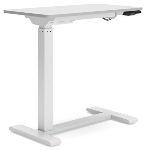 Signature Design by Ashley Lynxtyn Adjustable Height Side Desk, 28"W x 16"D x 26/41"H, Black