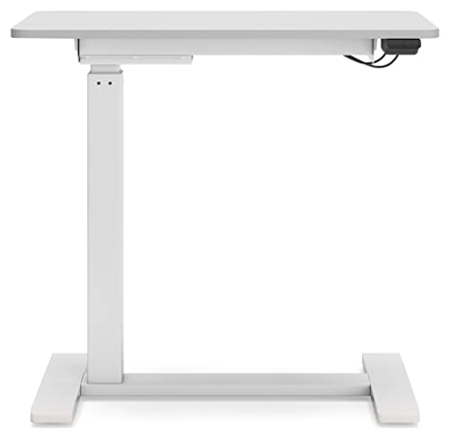 Signature Design by Ashley Lynxtyn Adjustable Height Side Desk, 28"W x 16"D x 26/41"H, Black