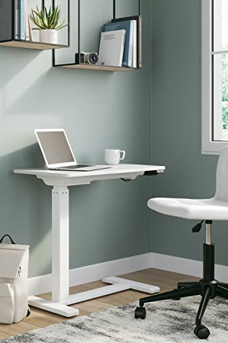 Signature Design by Ashley Lynxtyn Adjustable Height Side Desk, 28"W x 16"D x 26/41"H, Black