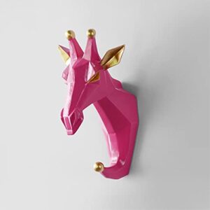 kopiqin crafts home wall decoration elegant single giraffe head wall hook resin cartoon hook jewelry key scarf bag hanger robes coat rack for living room bedroom