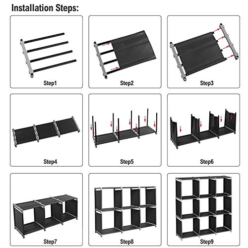 Ochine Cube Storage 9 Cube Closet Organizer Shelves Storage Cube Organizer Bookshelf DIY Closet Organizer Storage Cabinet Shelving Bins Bookcase for Home Bedroom Living Room Office (Ship from USA)