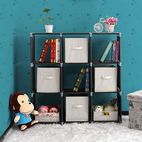 Ochine Cube Storage 9 Cube Closet Organizer Shelves Storage Cube Organizer Bookshelf DIY Closet Organizer Storage Cabinet Shelving Bins Bookcase for Home Bedroom Living Room Office (Ship from USA)