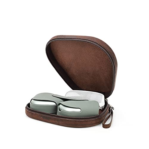 Genuine Leather Case for Airpods Max,Hiram Crazy Horse Cowhide Leather Portable Travel Case for Airpods Max,Headphone Cases for AirPods Max Carrying Case(Coffee)