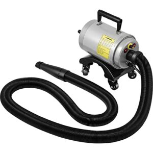 VEVOR Car Air Dryer Blower, 5.0HP Powered Temp High Velocity Car Dryer Air Blower 180 CFM 110V 5-20P (20A) plug, w/Casters & 20 Ft Flexible Hose & 2 Air Jet Nozzles for Car Wash Water Drying Machine