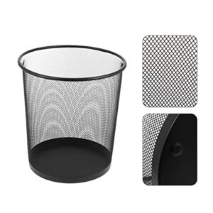 Trashcan Mesh Wire Garbage Basket Black Wastebasket Recycling Bin Paper Clutter Waste Can Home Office Trash Can Size S Office Wastebasket