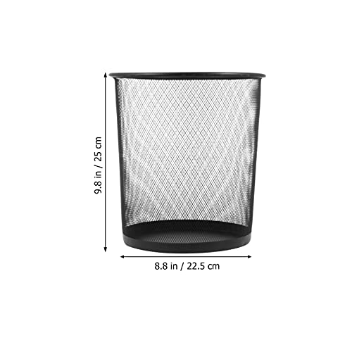 Trashcan Mesh Wire Garbage Basket Black Wastebasket Recycling Bin Paper Clutter Waste Can Home Office Trash Can Size S Office Wastebasket