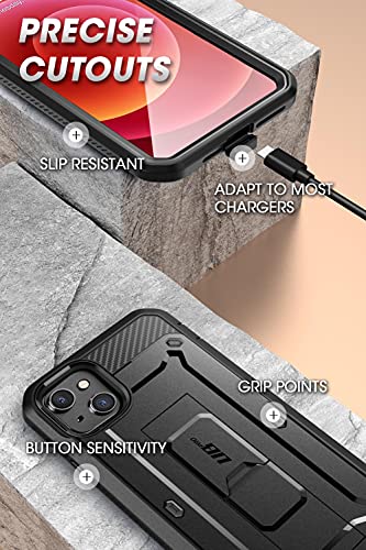 SUPCASE Unicorn Beetle Pro Series Case for iPhone 13 (2021 Release) 6.1 Inch, Built-in Screen Protector Full-Body Rugged Holster Case (Black)