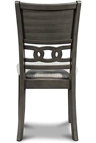 New Classic Furniture Gia Drop Leaf Dining Table with Two Chairs, 42-Inch, Gray