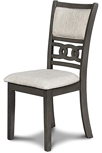 New Classic Furniture Gia Drop Leaf Dining Table with Two Chairs, 42-Inch, Gray