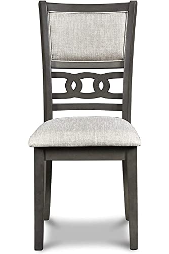 New Classic Furniture Gia Drop Leaf Dining Table with Two Chairs, 42-Inch, Gray