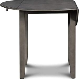 New Classic Furniture Gia Drop Leaf Dining Table with Two Chairs, 42-Inch, Gray