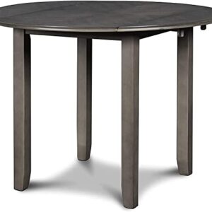 New Classic Furniture Gia Drop Leaf Dining Table with Two Chairs, 42-Inch, Gray