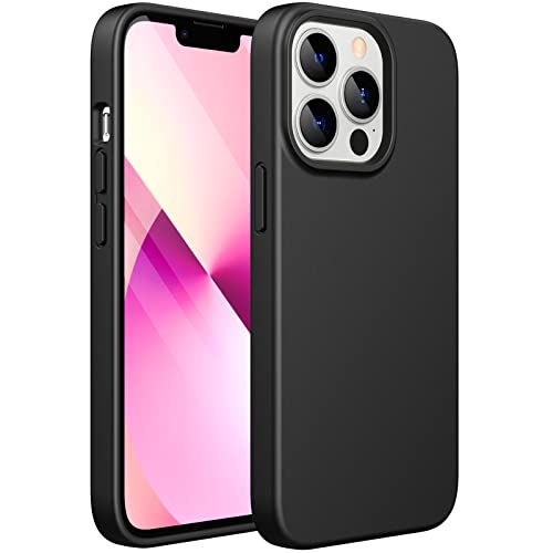 JETech Silicone Case for iPhone 13 Pro 6.1-Inch, Silky-Soft Touch Full-Body Protective Phone Case, Shockproof Cover with Microfiber Lining (Black)