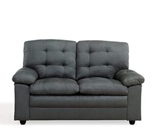 urban home grayson loveseat, padded arms love seats, grey