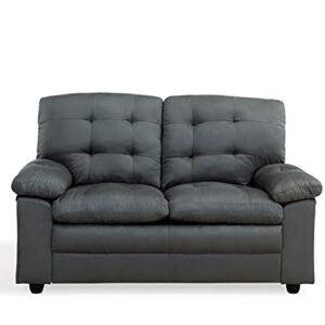 Urban Home Grayson Loveseat, Padded Arms Love Seats, Grey