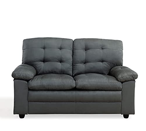 Urban Home Grayson Loveseat, Padded Arms Love Seats, Grey