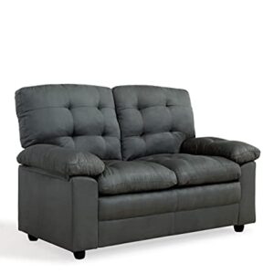 Urban Home Grayson Loveseat, Padded Arms Love Seats, Grey