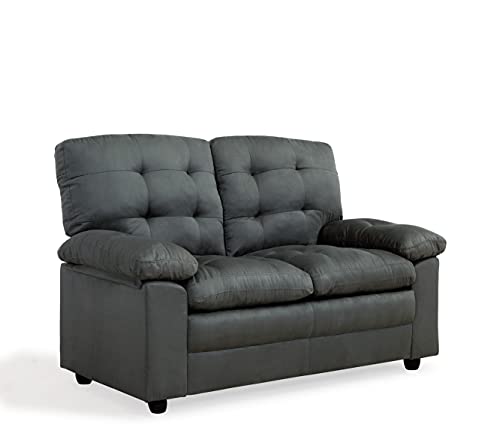 Urban Home Grayson Loveseat, Padded Arms Love Seats, Grey