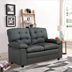 Urban Home Grayson Loveseat, Padded Arms Love Seats, Grey