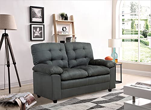 Urban Home Grayson Loveseat, Padded Arms Love Seats, Grey