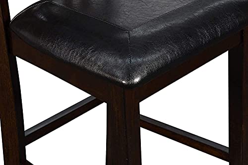 New Classic Furniture Gia Counter Table with Two Chairs and Storage Shelf, 30-Inch, Ebony