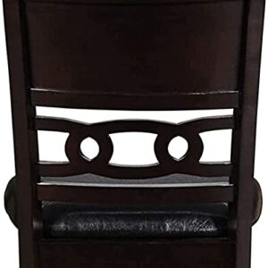 New Classic Furniture Gia Counter Table with Two Chairs and Storage Shelf, 30-Inch, Ebony