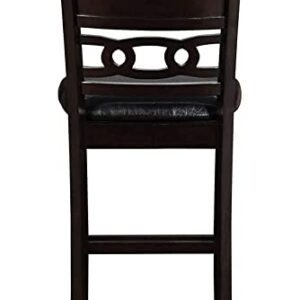 New Classic Furniture Gia Counter Table with Two Chairs and Storage Shelf, 30-Inch, Ebony