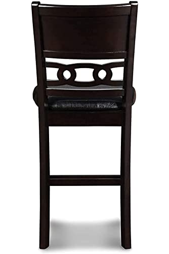 New Classic Furniture Gia Counter Table with Two Chairs and Storage Shelf, 30-Inch, Ebony