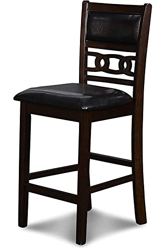 New Classic Furniture Gia Counter Table with Two Chairs and Storage Shelf, 30-Inch, Ebony