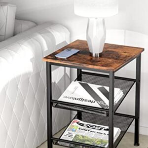 EKNITEY Printer Stand with Storage - 3 Tier Industrial Printer Shelf End Side Table Home and Office