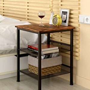 EKNITEY Printer Stand with Storage - 3 Tier Industrial Printer Shelf End Side Table Home and Office