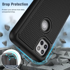 for Motorola One 5G Ace (One 5G UW Ace) Case: Dual Layer Protective Heavy Duty Cell Phone Cover Shockproof Rugged with Non Slip Textured Back - Military Protection Bumper - 6.7inch (Matte Black)