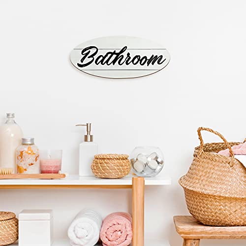 3 Pieces Farmhouse Bathroom Signs Pantry Signs Wall Decor Laundry Wooden Signs Rustic Hanging Bathroom Pantry Laundry Wood Art Printed Decor for Home Door Room Wall Decoration (Cute Style)