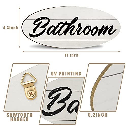 3 Pieces Farmhouse Bathroom Signs Pantry Signs Wall Decor Laundry Wooden Signs Rustic Hanging Bathroom Pantry Laundry Wood Art Printed Decor for Home Door Room Wall Decoration (Cute Style)