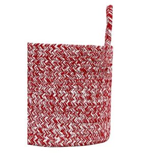 Super Area Rugs Farmhouse Plant Basket / Planter Multi Purpose Open Top Bin with Handles, Cotton Rope Basket, 8-inch, 10-inch and 12-inch Red & White