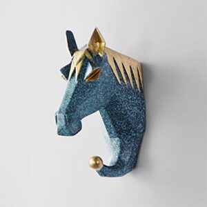 kopiqin crafts home wall decoration elegant single horse head wall hook resin cartoon hook jewelry key scarf bag hanger robes coat rack for living room bedroom